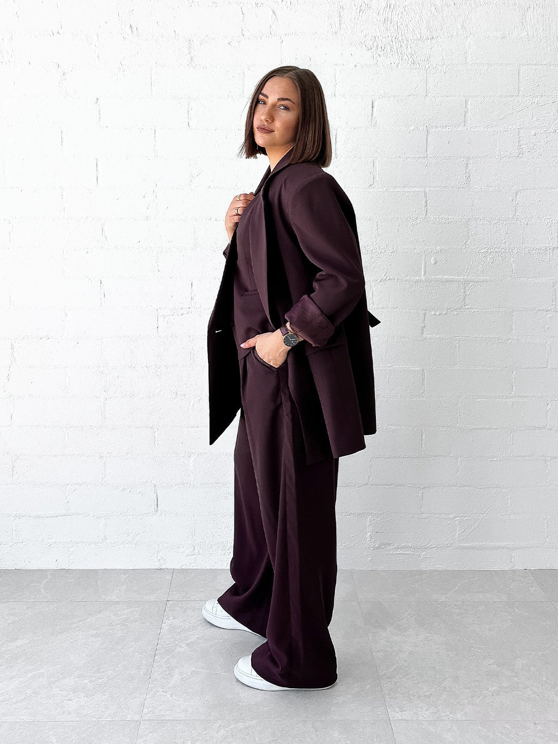 Burgundy Double Breasted Blazer – Bianca Blue